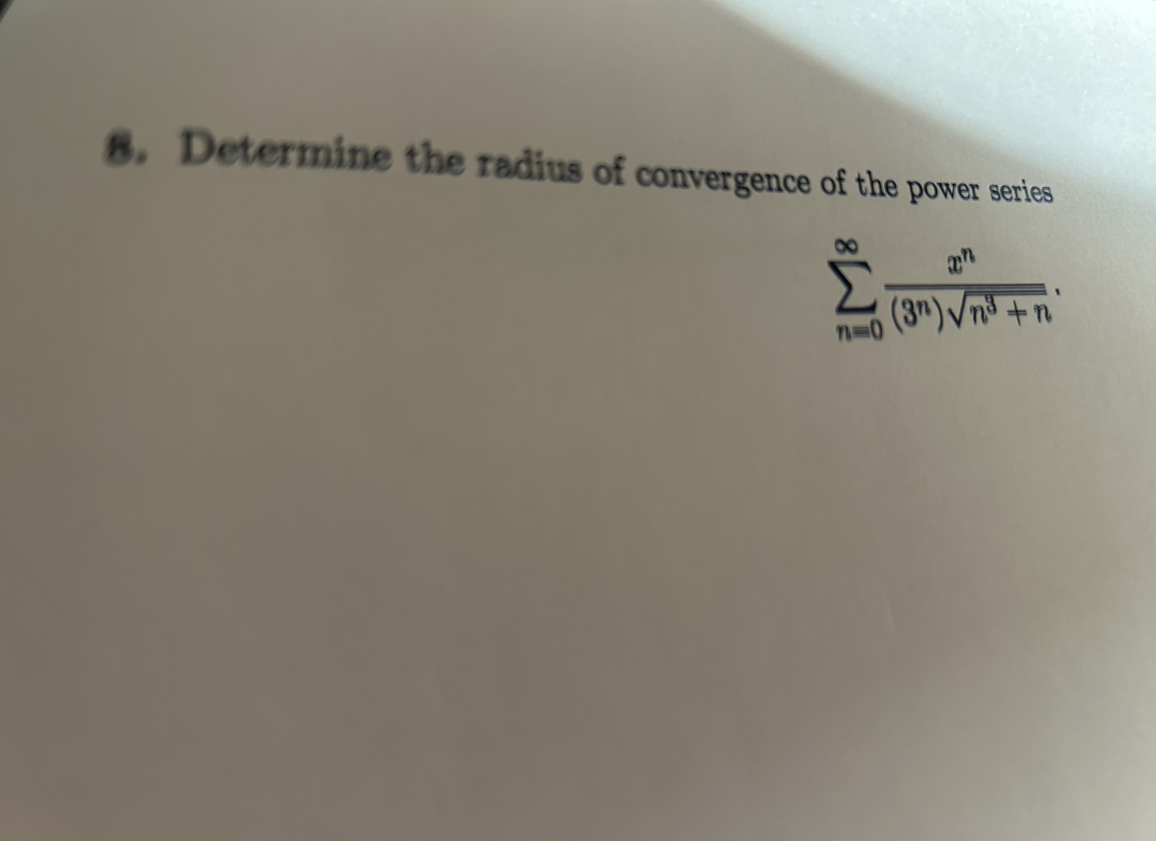 Solved Determine the radius of convergence of the power | Chegg.com