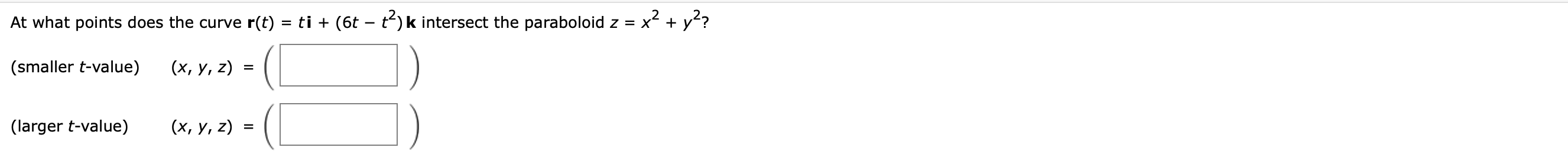 Solved At what points does the curve r(t)=ti+(6t−t2)k | Chegg.com