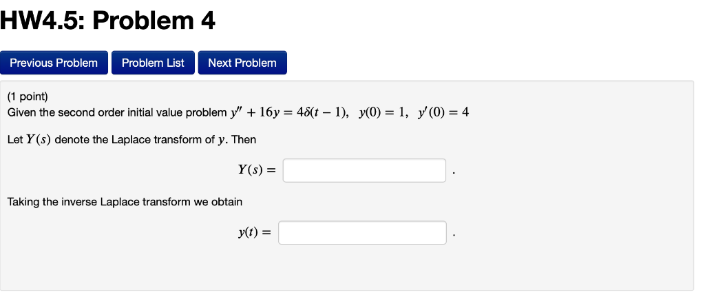 Solved HW4.5: Problem 4 Previous Problem Problem List Next | Chegg.com