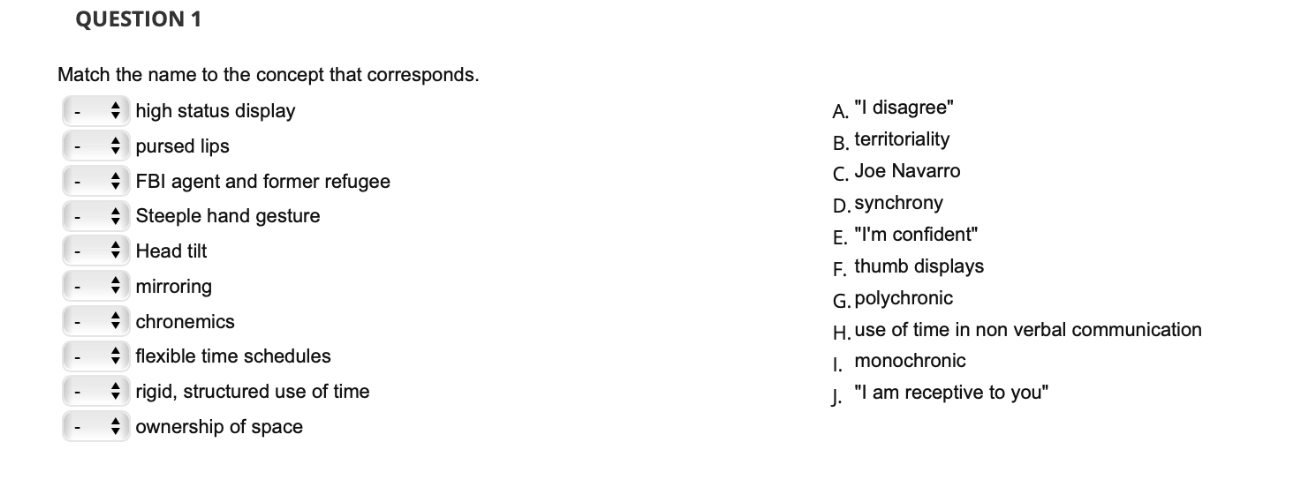 Solved QUESTION 1 Match the name to the concept that | Chegg.com