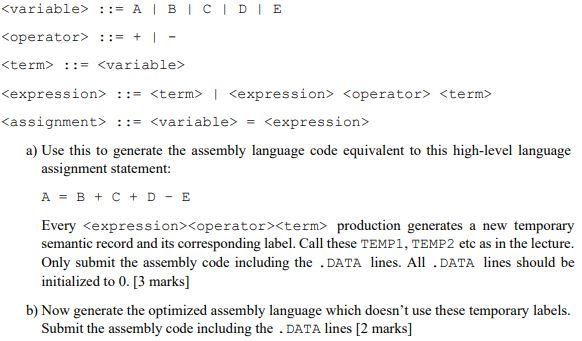 Solved ::= A BICIDE ::= + 1 - :: = : := | : := = | Chegg.com