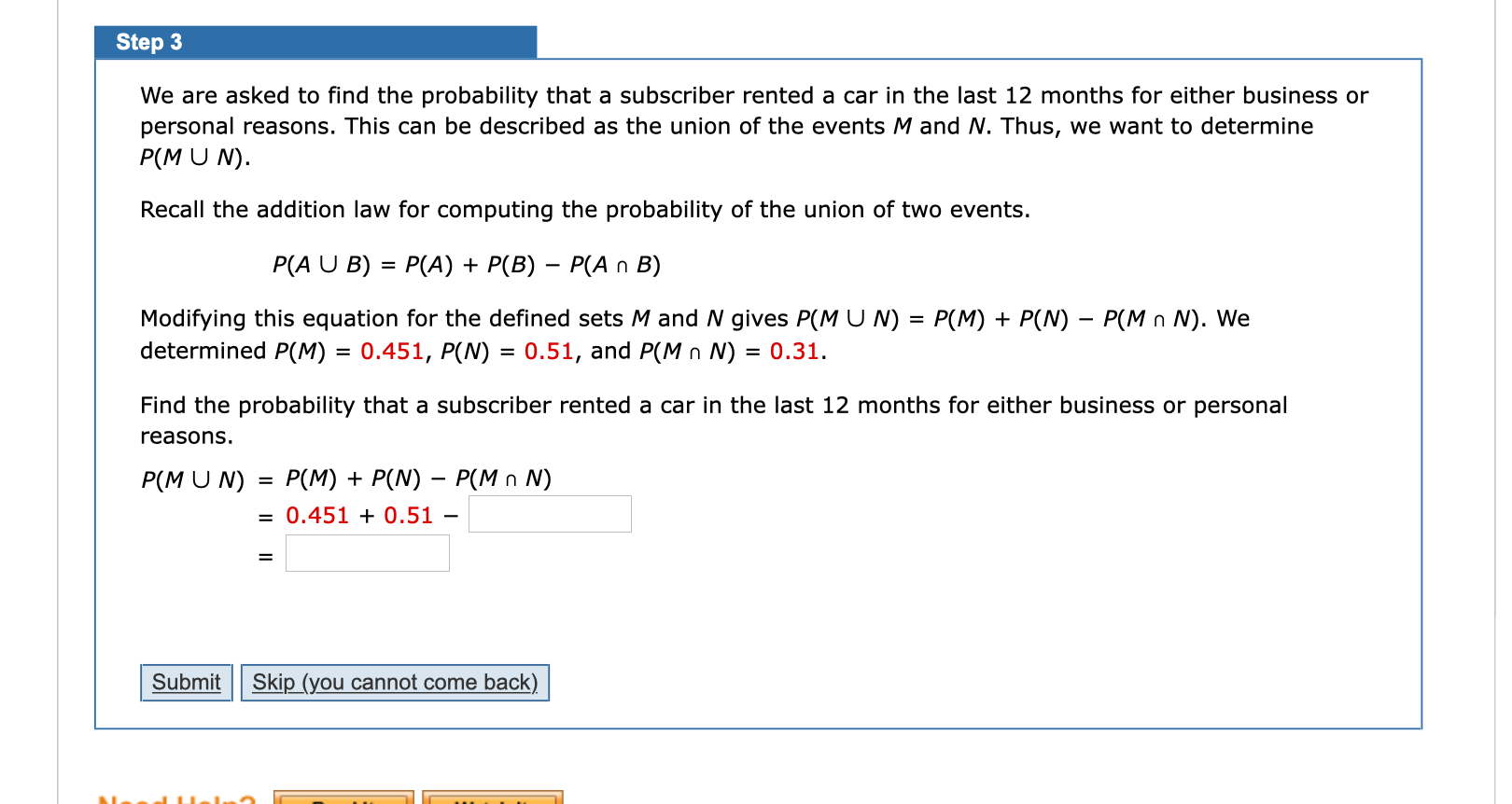 Solved Step 3 We are asked to find the probability that a | Chegg.com