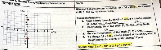 Solved Electric force/field/potential/potential singry (20s) | Chegg.com
