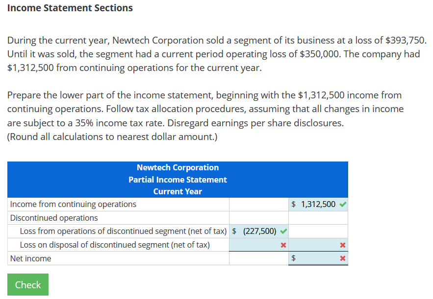 Solved Income Statement Sections During the current year, | Chegg.com