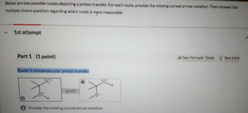 Solved Below are two possible routes depicting a proton | Chegg.com