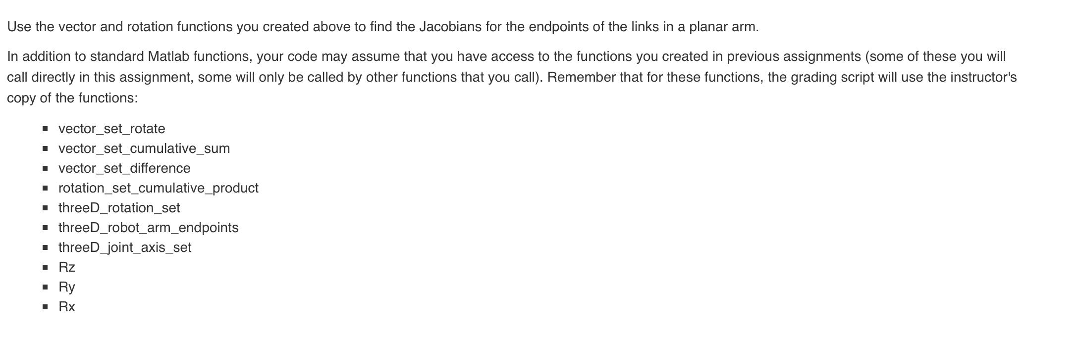 Solved Use the vector and rotation functions you created | Chegg.com