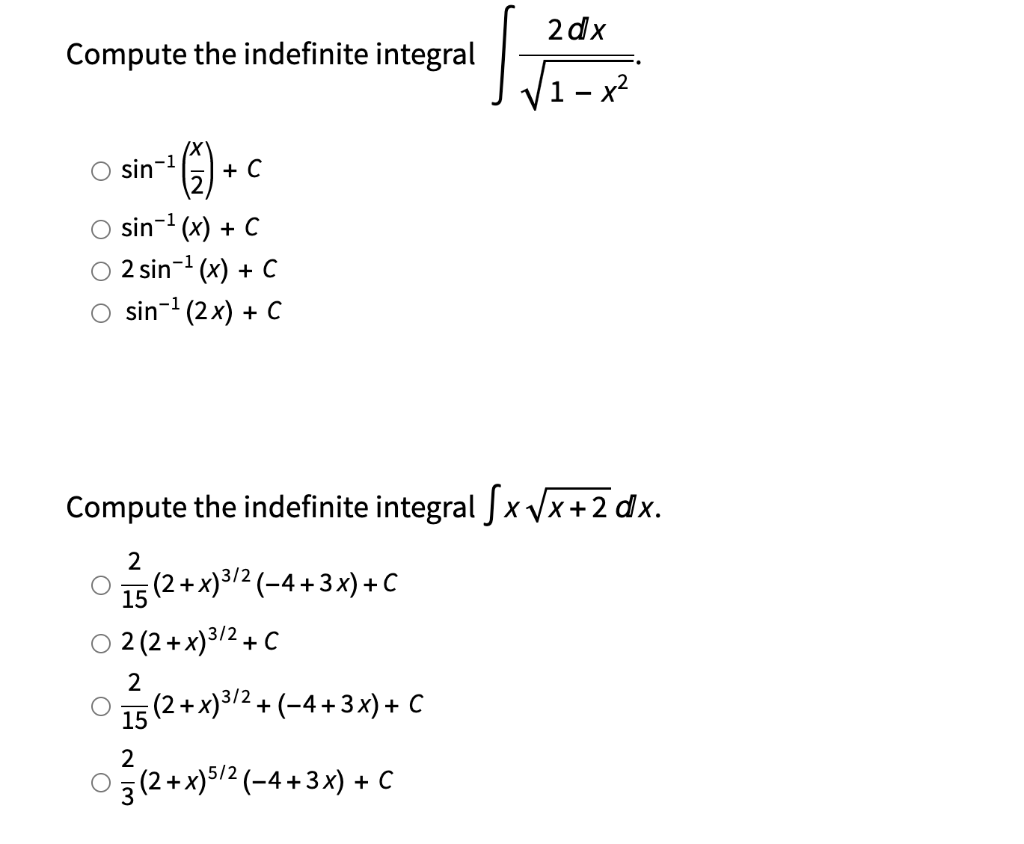 Solved Compute the indefinite integral ∫1−x22dx. | Chegg.com