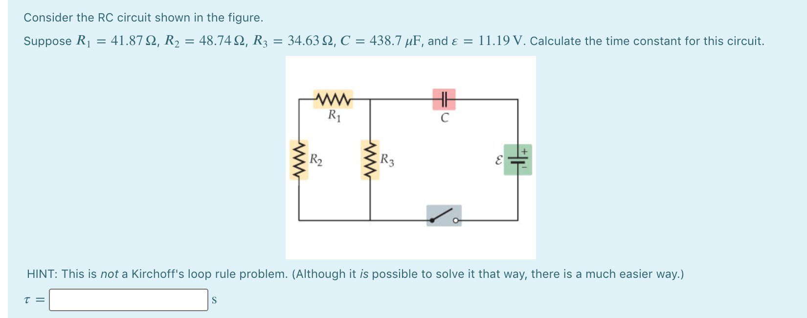 Solved Consider the RC circuit shown in the figure. Suppose | Chegg.com