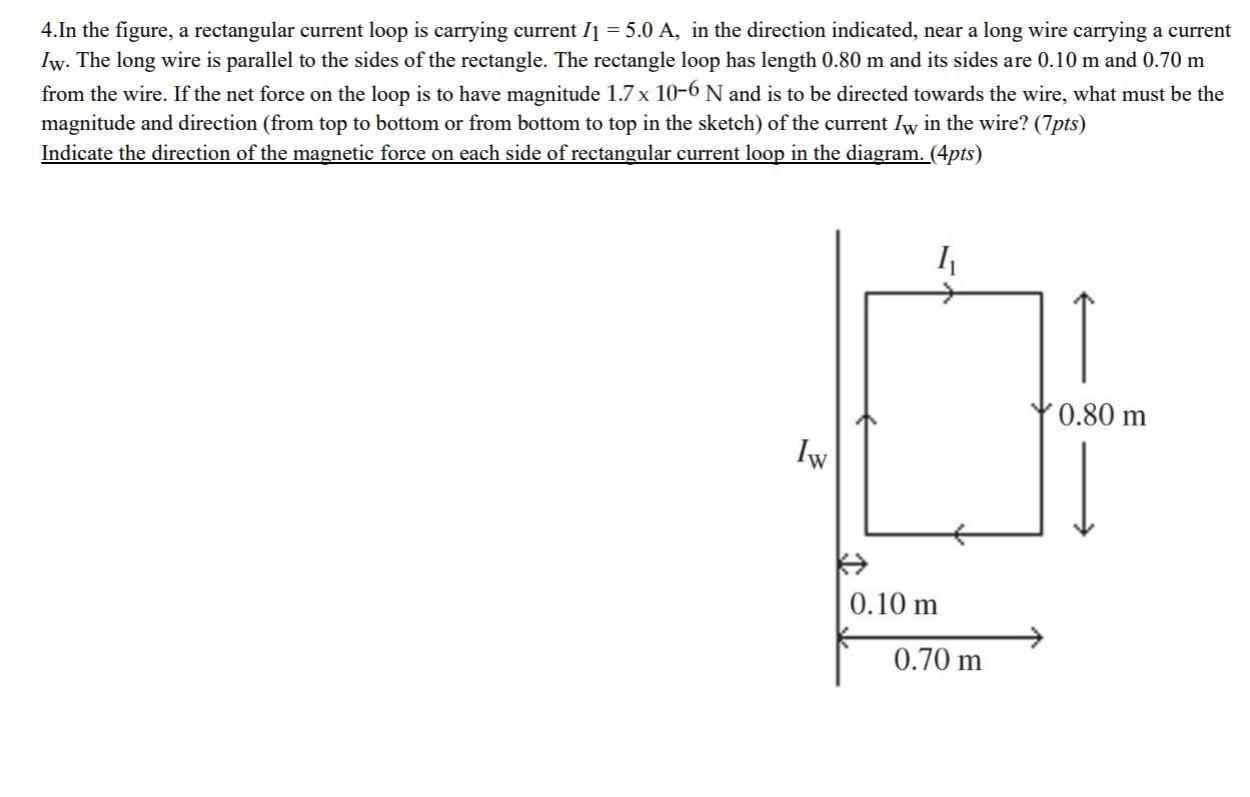 Solved 4.In the figure, a rectangular current loop is | Chegg.com