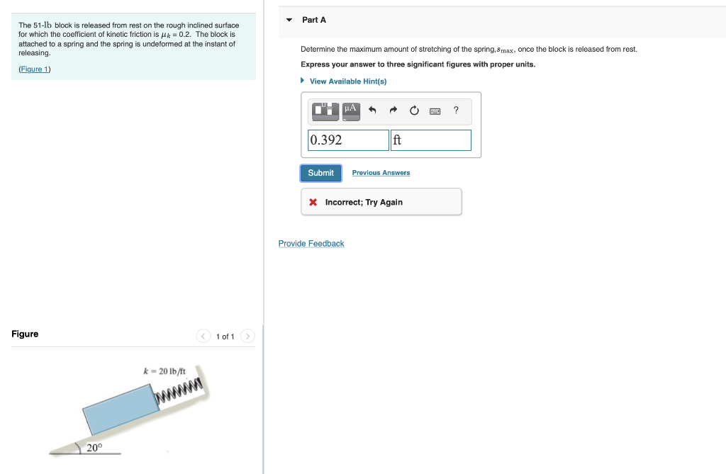 Solved The 51-lb block is released from rest on the rough | Chegg.com