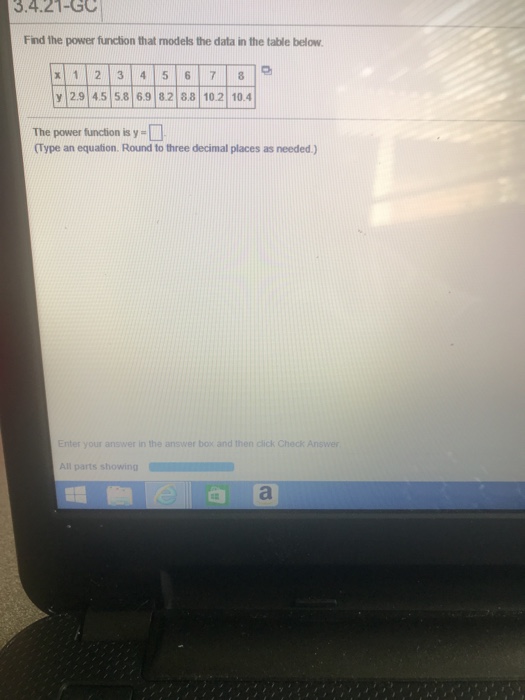 Solved 3.4.21-GC Find the power function that models the | Chegg.com