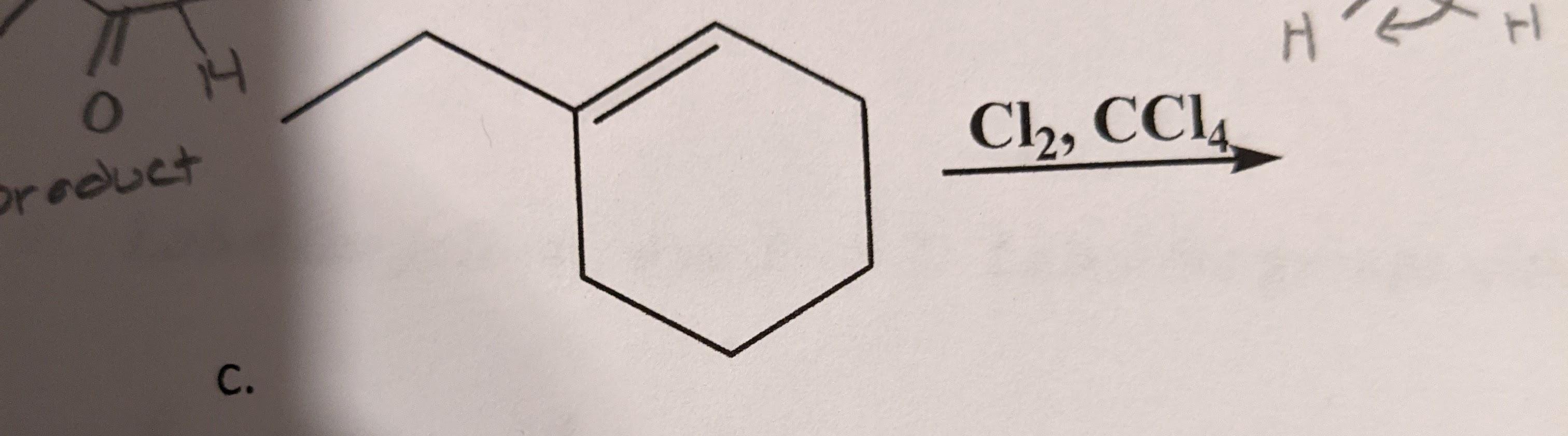 Solved I H 14 O Cl2, CCl4 product C. | Chegg.com