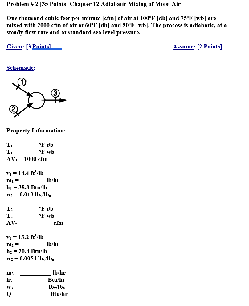 Solved Problem #2 [35 Points Chapter 12 Adiabatic Mixing of | Chegg.com