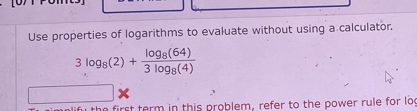Solved Use properties of logarithms to evaluate without | Chegg.com