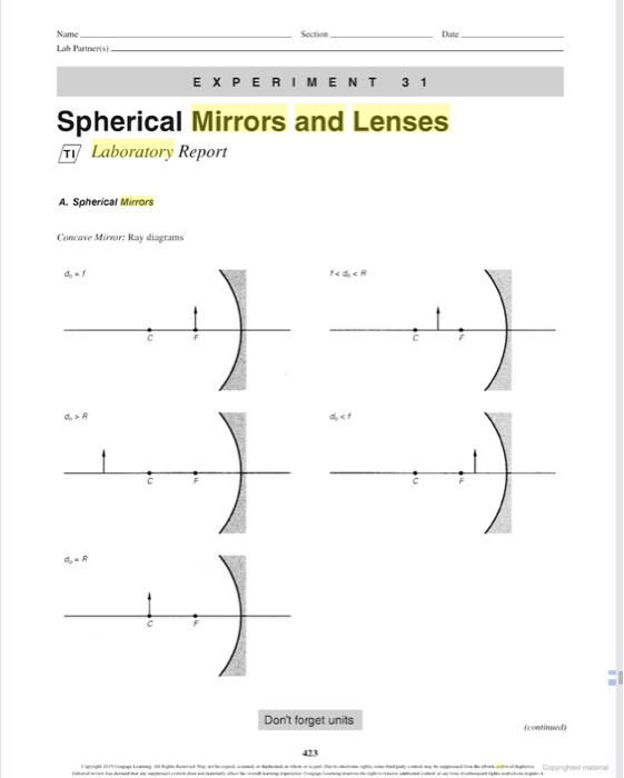 Solved Name Lab Partners) Saction Date EXPERIMENT 31 | Chegg.com