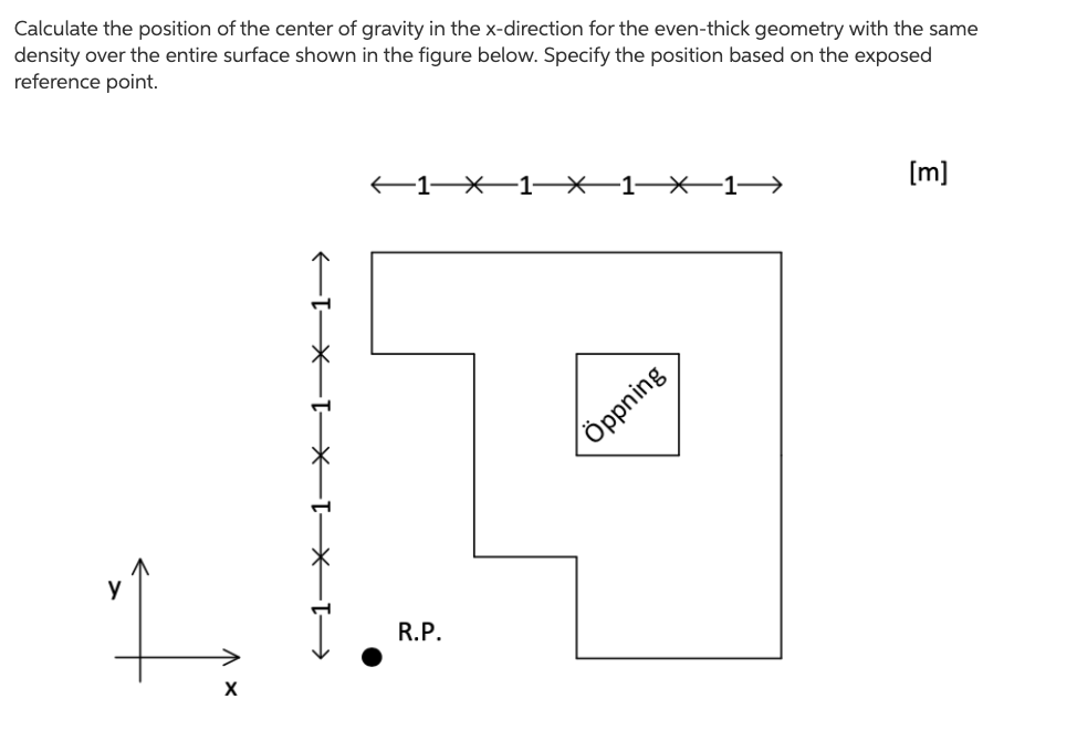 Solved Calculate the position of the center of gravity in | Chegg.com