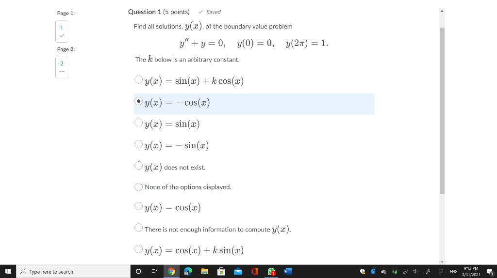 Solved Page 1 Question 1 5 Points Saved Find All