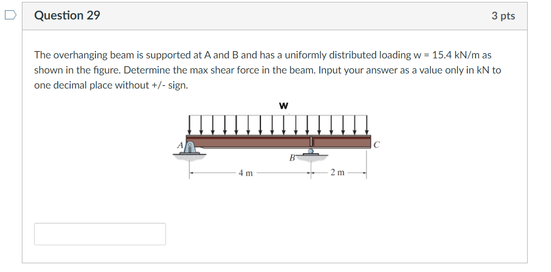 Solved Question 29 The overhanging beam is supported at A | Chegg.com