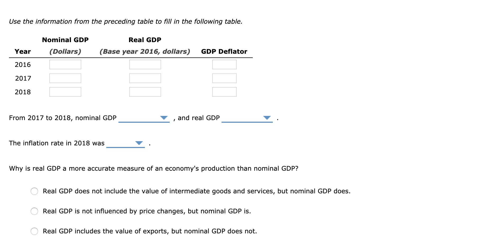 Solved 5. Real versus nominal GDP Consider a simple economy | Chegg.com