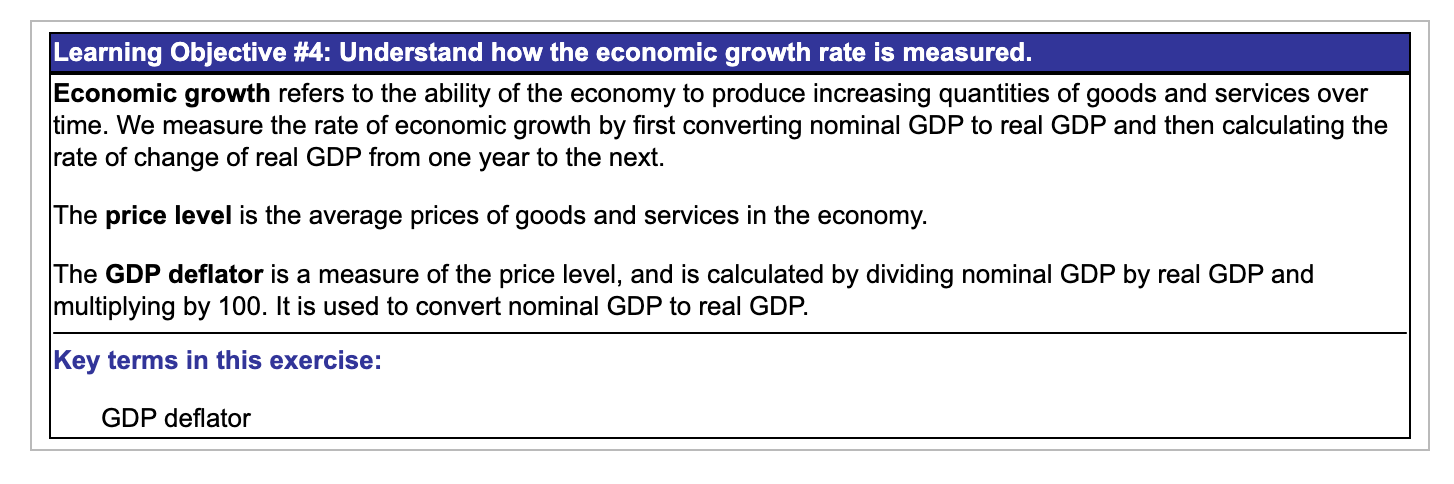 Solved The GDP deflator is A. a base year GDP. B. a measure | Chegg.com