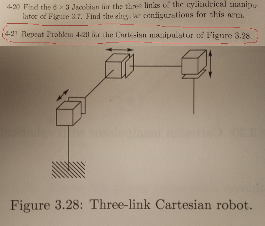 4-20 Find the 6 x 3 Jacobian for the three links of | Chegg.com