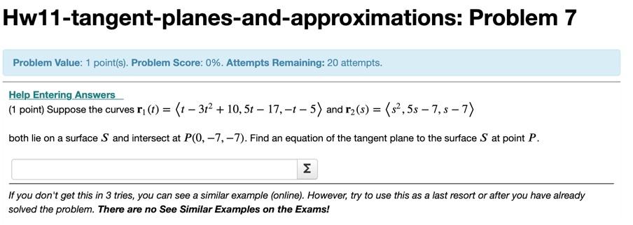 Solved Hw11-tangent-planes-and-approximations: Problem 7 | Chegg.com