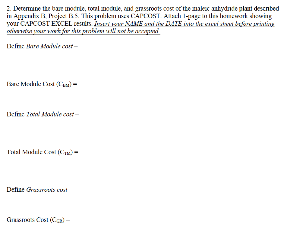 2. Determine the bare module, total module, and | Chegg.com
