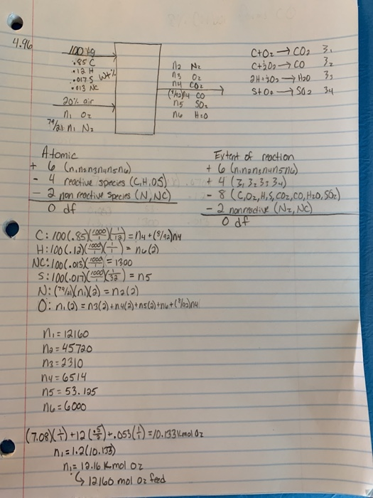 Solved Solve the problem using both ‘Atomic species balance’ | Chegg.com
