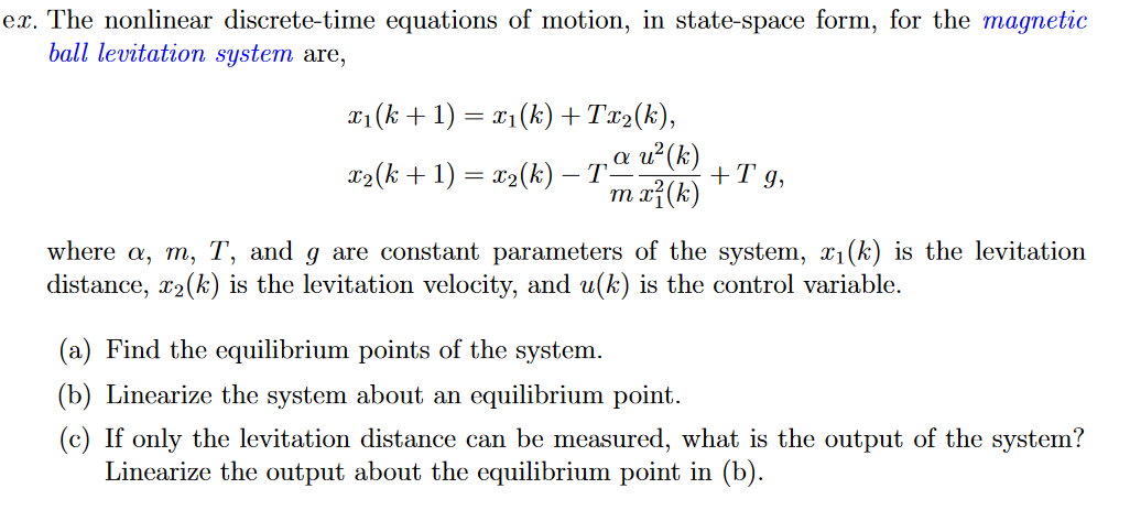[solved] The Nonlinear Discrete Time Equations Of Motion