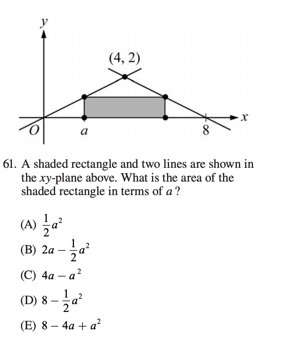 Solved 2) XO 61. A shaded rectangle and two lines are shown | Chegg.com