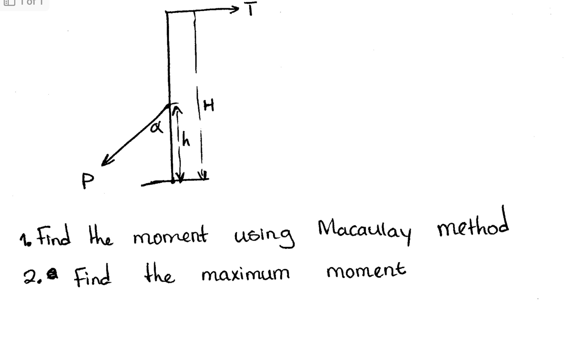 Solved 1. Find the moment using Macaulay method 2. Find the | Chegg.com