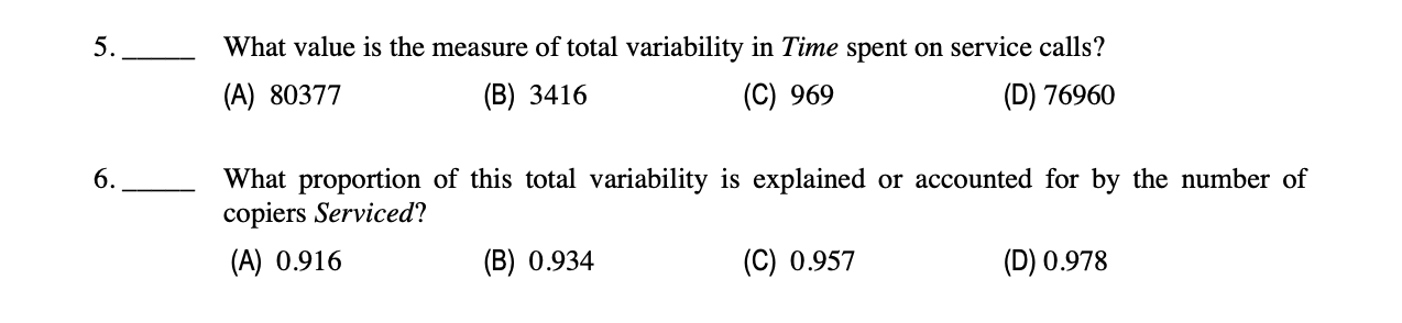 Solved 5. What value is the measure of total variability in | Chegg.com