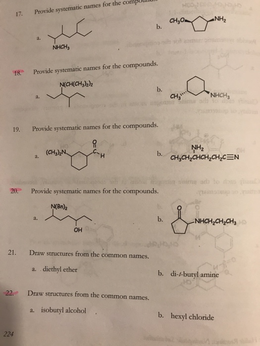 Solved compuuld 17. Provide systematic names for the NH2 b. | Chegg.com Solved compuuld 17. Provide systematic names for the NH2 b. | Chegg.com