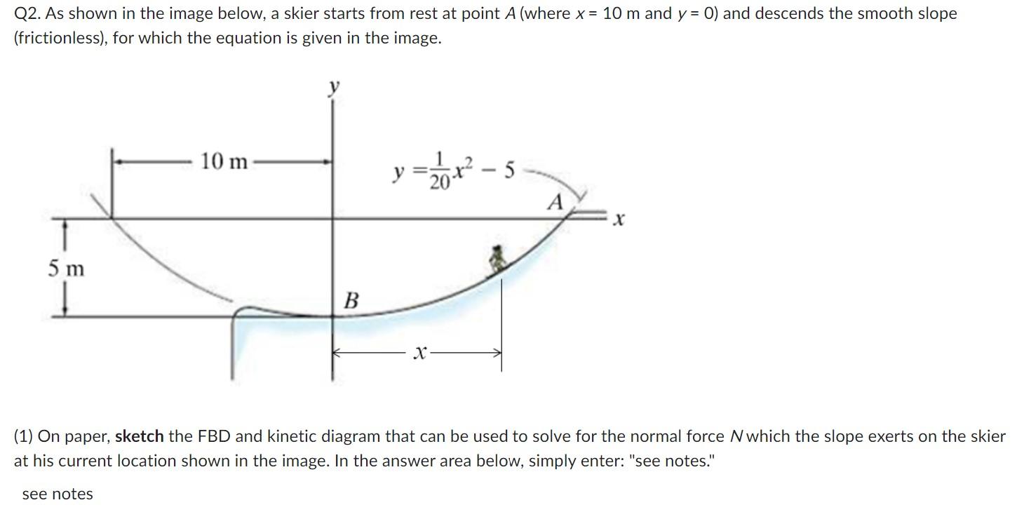 Solved Q2. As shown in the image below, a skier starts from | Chegg.com