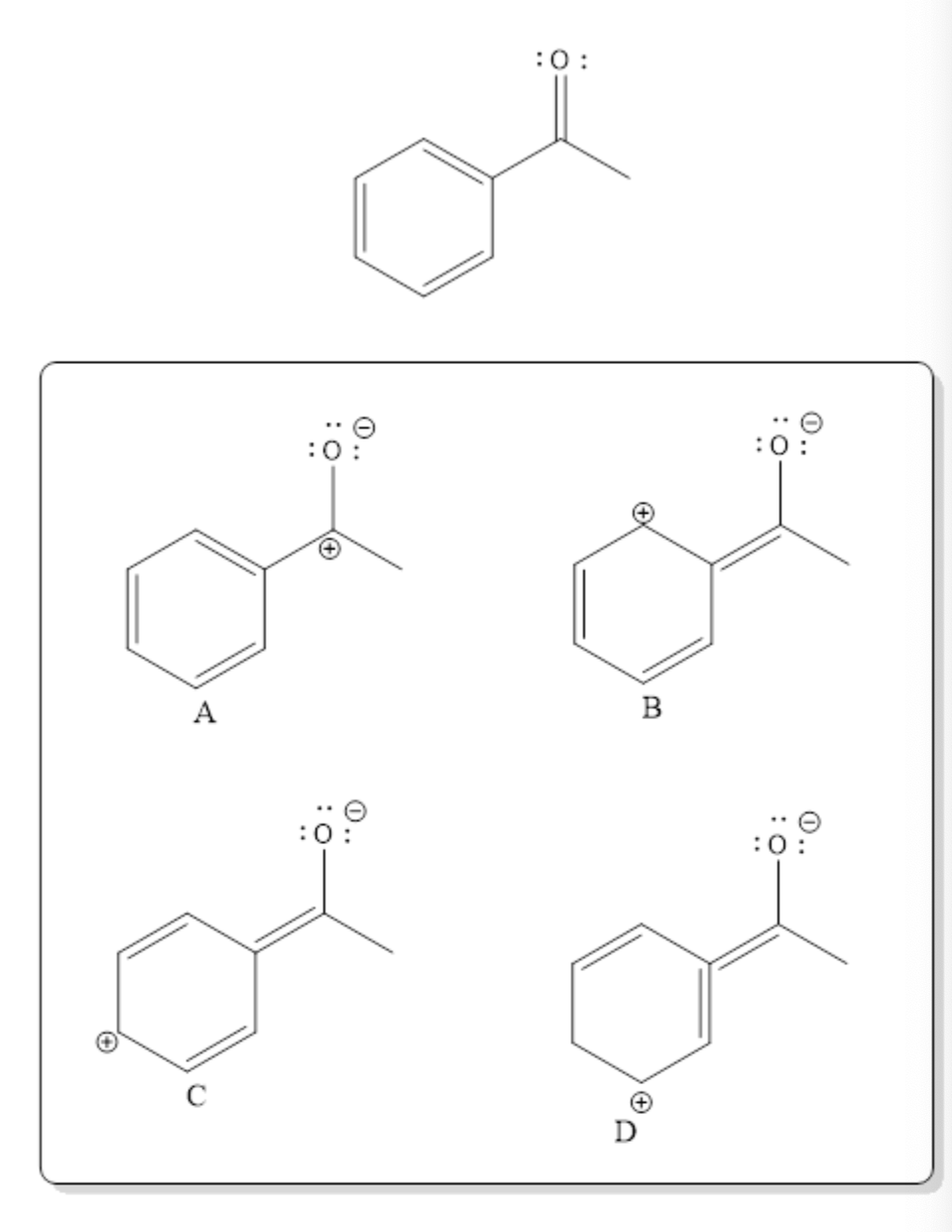 Solved Which of the following four resonance structures is | Chegg.com