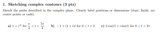 Solved 1. Sketching complex contours (3 pts) Sketch the | Chegg.com