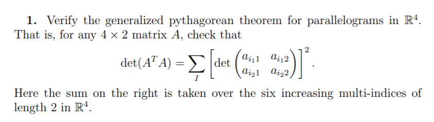 Solved 1. Verify the generalized pythagorean theorem for | Chegg.com