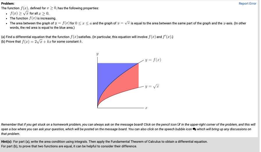Solved Problem:The function f(x), ﻿defined for x≥0, ﻿has the | Chegg.com