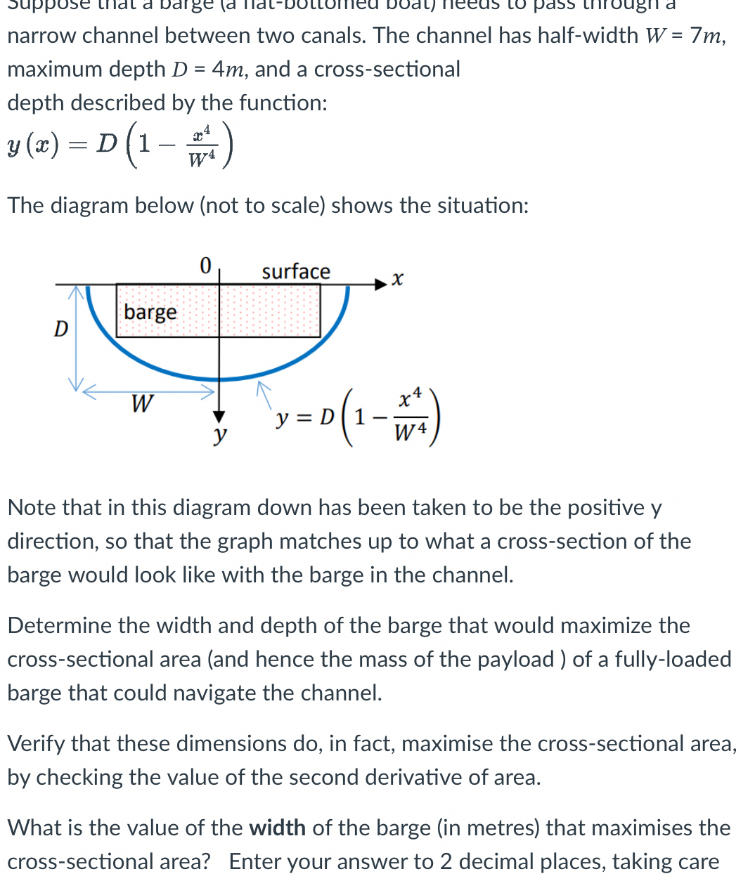 Solved narrow channel between two canals. The channel has | Chegg.com