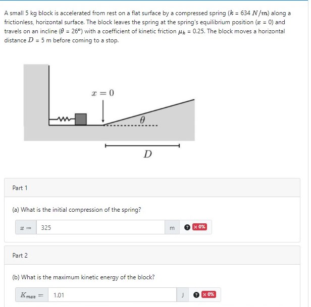 Solved A small 5kg ﻿block is accelerated from rest on a flat | Chegg.com