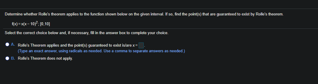 Solved Determine whether Rolle's theorem applies to the | Chegg.com
