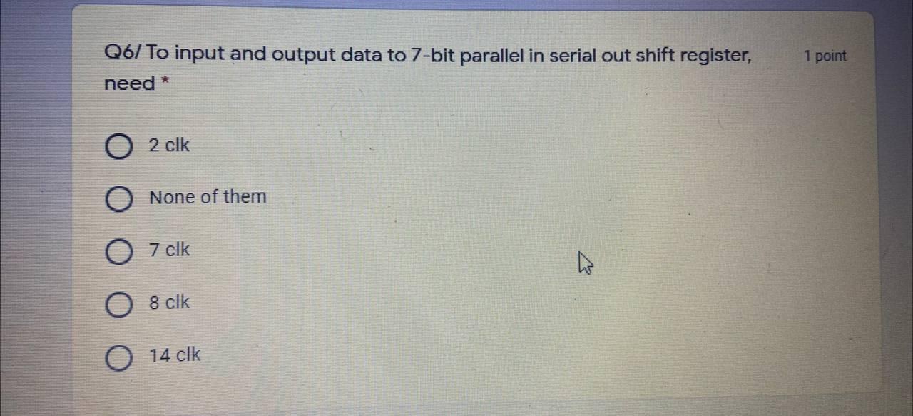 Solved 1 point Q6/ To input and output data to 7-bit | Chegg.com