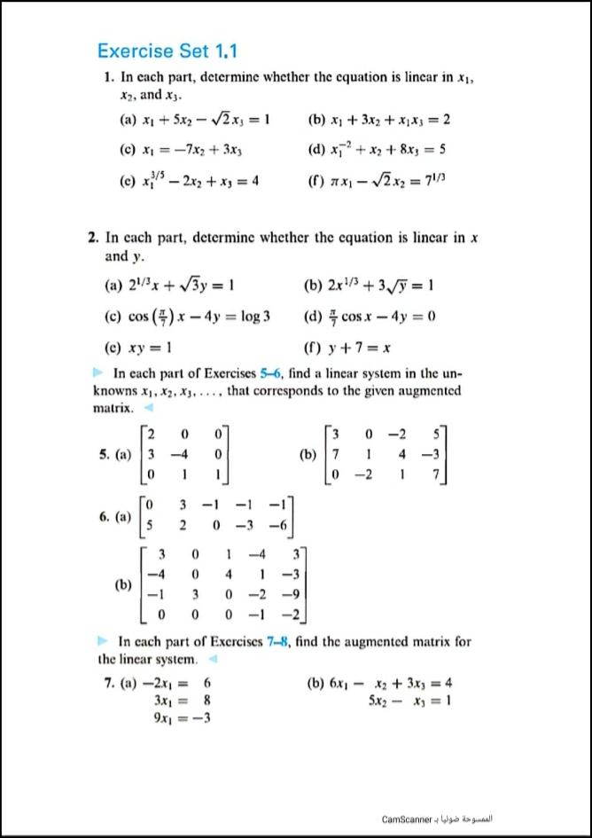 Solved Exercise Set 1.1 1. In each part, determine whether | Chegg.com