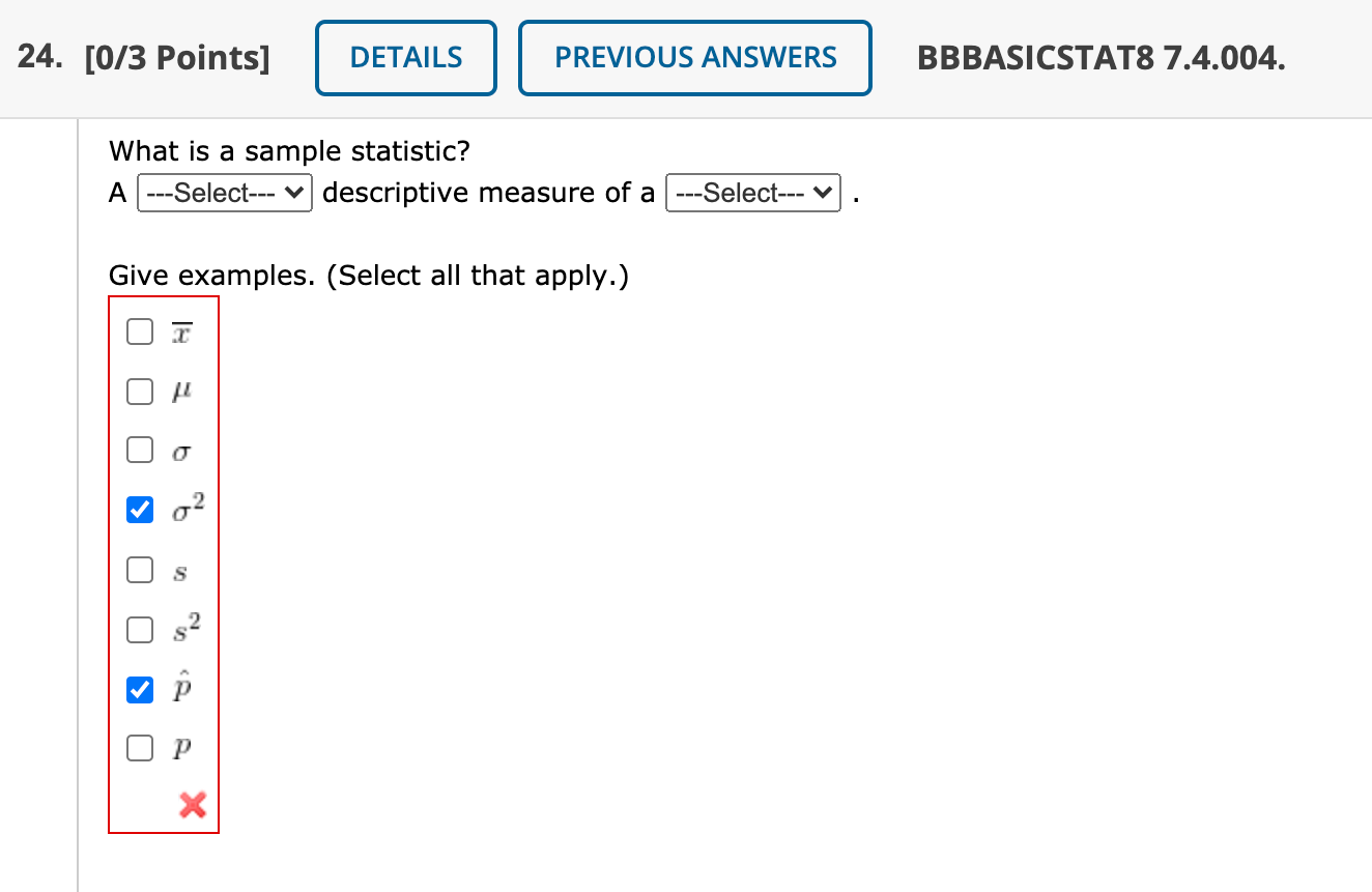 Solved 23. [-73 Points] DETAILS BBBASICSTAT8 7.4.003. What | Chegg.com