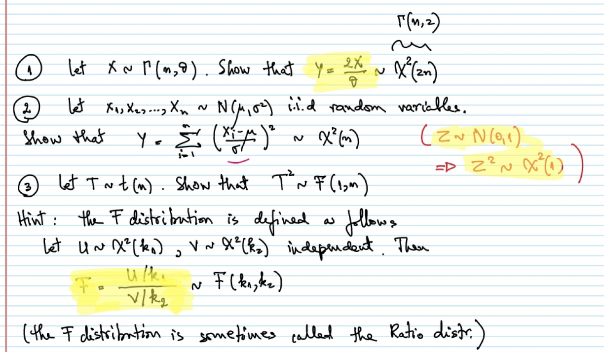 Solved Γ(n,2) (1) Let x∼Γ(n,8). Show that y=θ2x∼X2(2n) (2) | Chegg.com