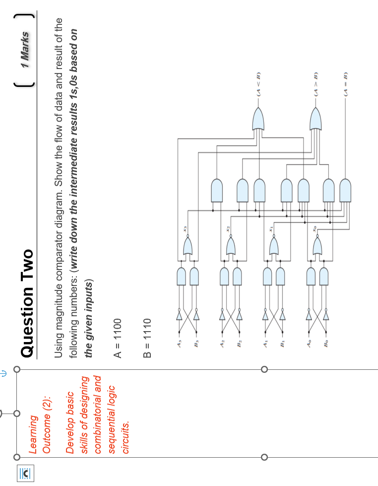 Solved Question Two Using magnitude comparator diagram. Show | Chegg.com