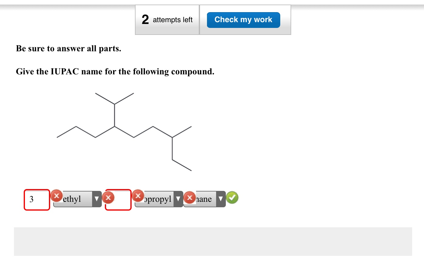 Solved 2 attempts left Check my work Be sure to answer all | Chegg.com