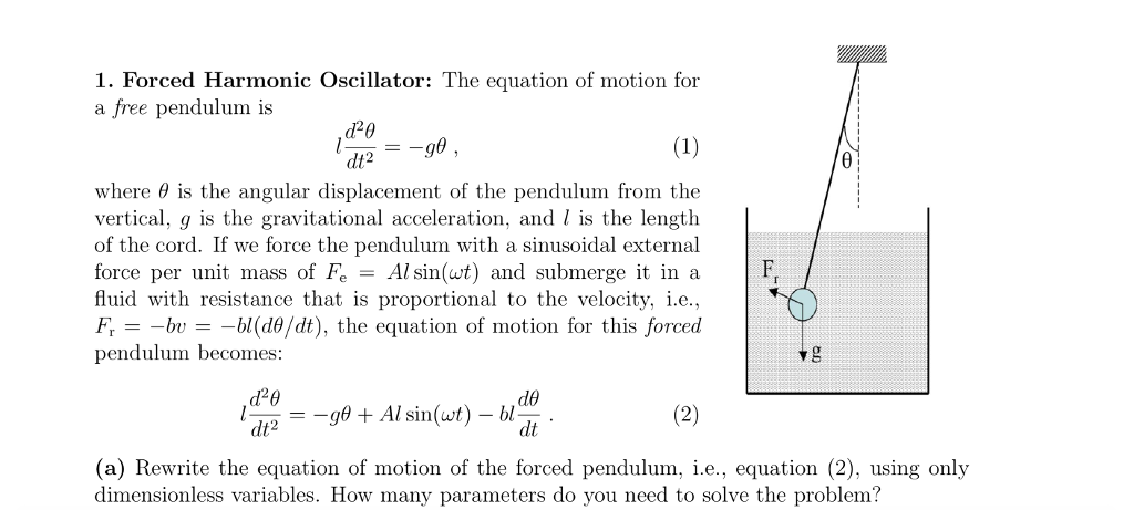 1. Forced Harmonic Oscillator: The equation of motion | Chegg.com
