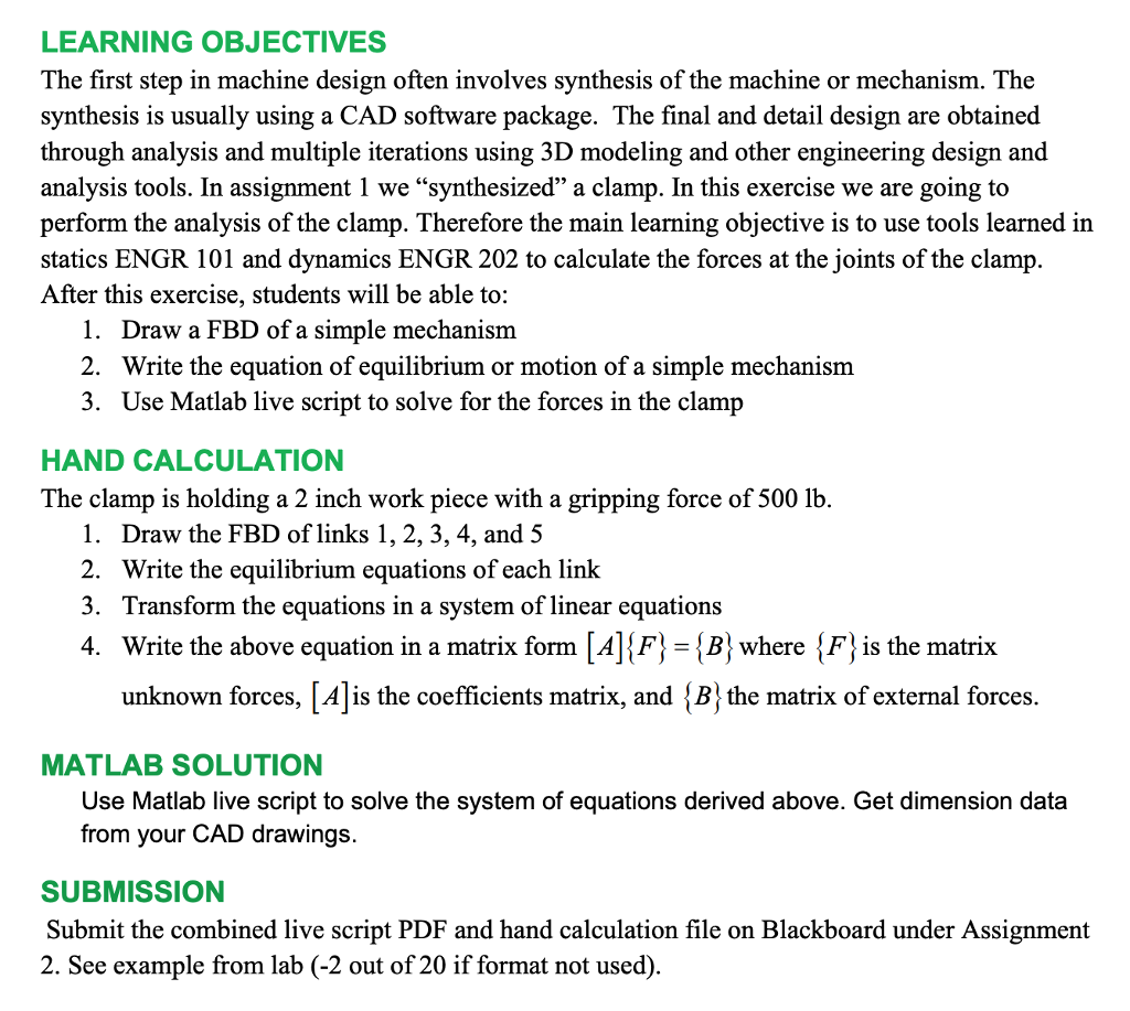 LEARNING OBJECTIVES The first step in machine design | Chegg.com