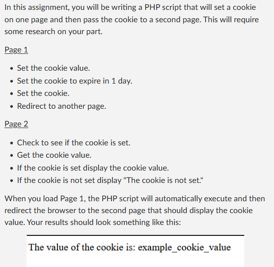 Solved In this assignment, you will be writing a PHP script | Chegg.com